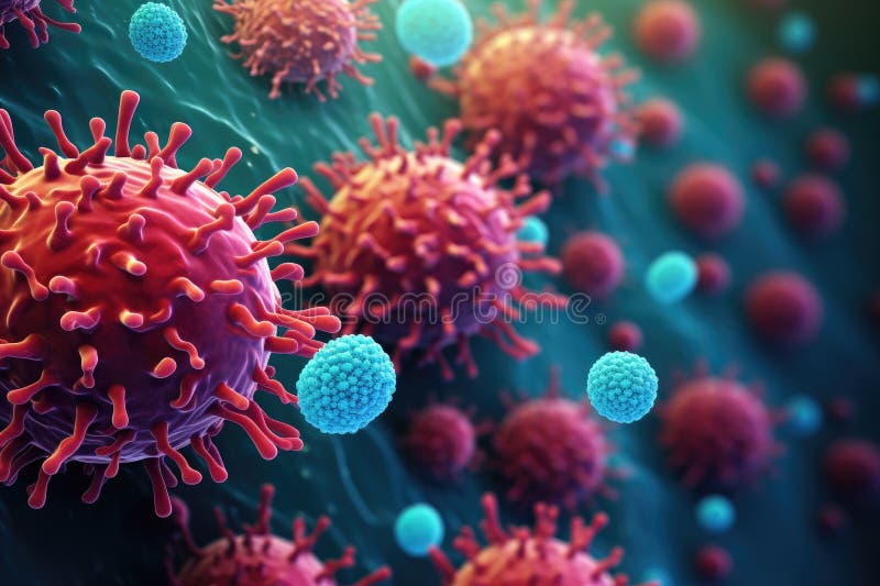 Covid-19 Virus Cells. 3d Render of Viruses, Beautiful Illustration of ...