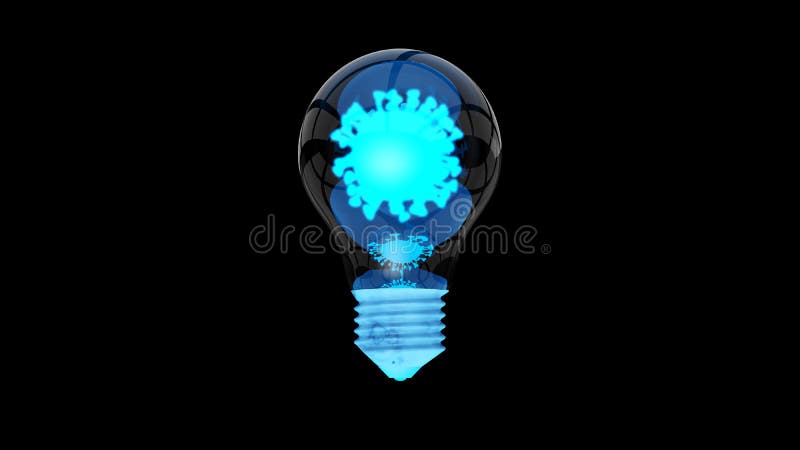 Covid Virus 19 Inside a Light Bulb Stock Illustration - Illustration of ...