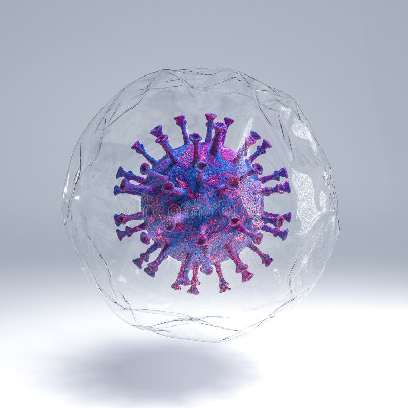 Covid 19 Virus Pandemic Coronavirus Enclosed in a Transparent Bubble ...