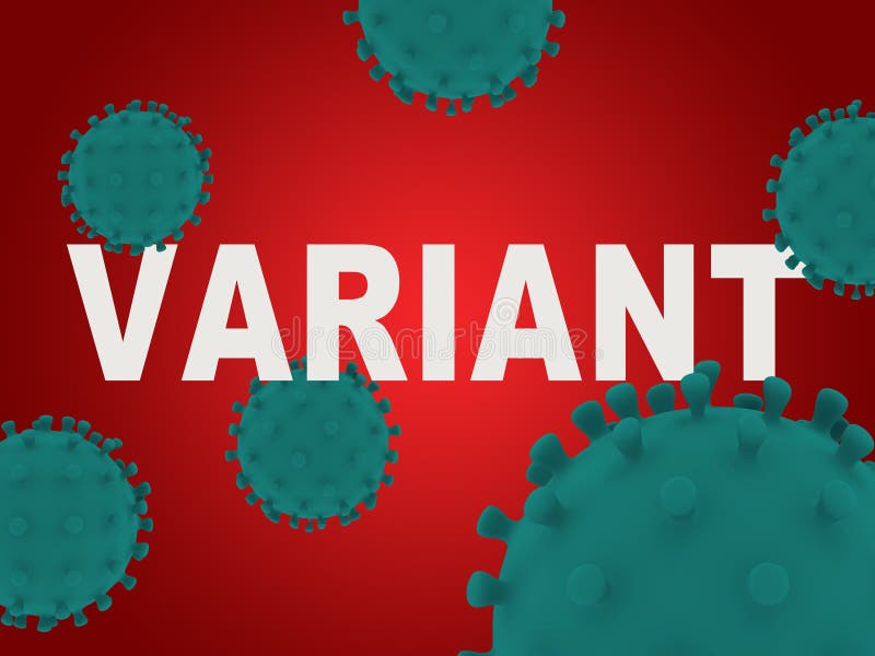 Covid-19 Virus Variant Concept on Red Background Stock Illustration ...