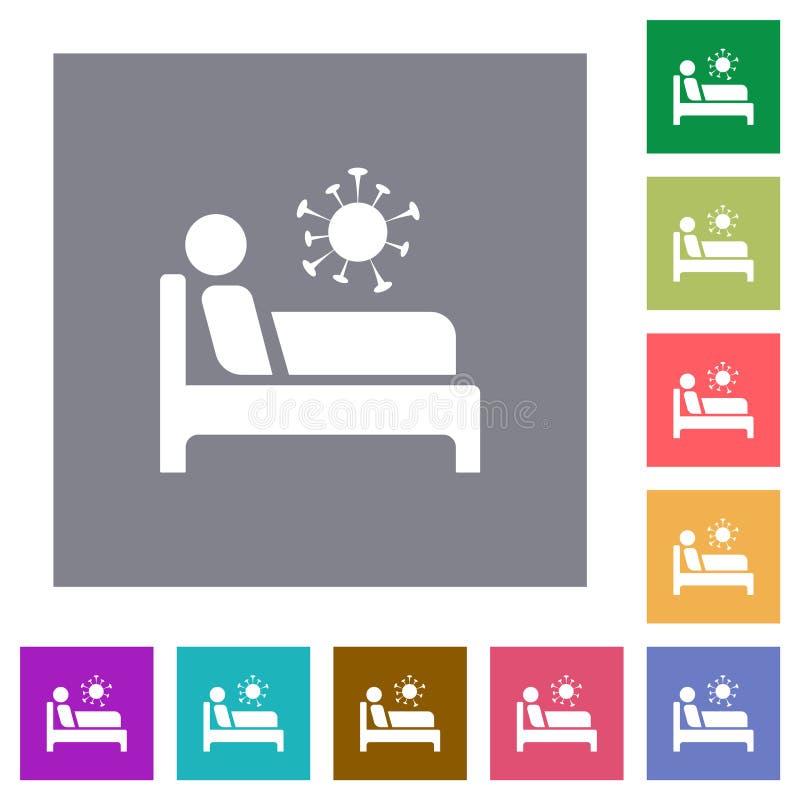 Covid Ward Square Flat Icons Stock Vector - Illustration of icons ...