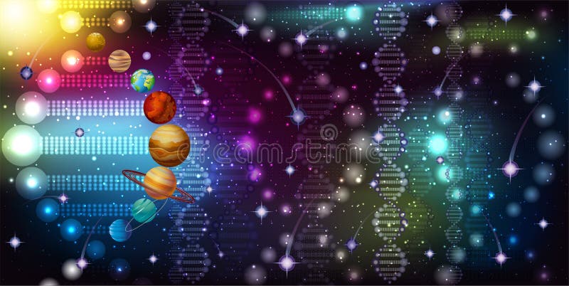 Galaxy DNA Planets, Vip Card, Vector Stock Vector - Illustration of ...