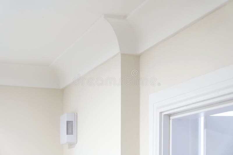Coving Installation Painted White in New House Stock Image - Image of ...