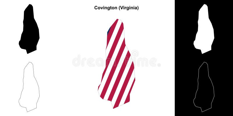 Covington outline map stock illustration. Illustration of county ...
