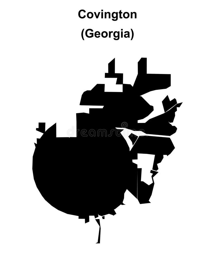 Covington outline map stock vector. Illustration of template - 357271164