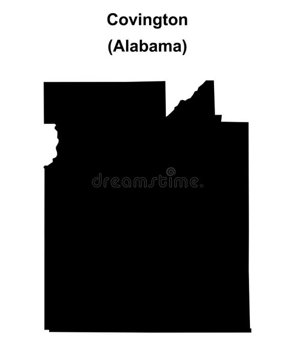 Covington outline map stock vector. Illustration of silhouette - 357880089