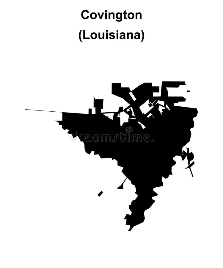 Covington outline map stock vector. Illustration of detailed - 357331321
