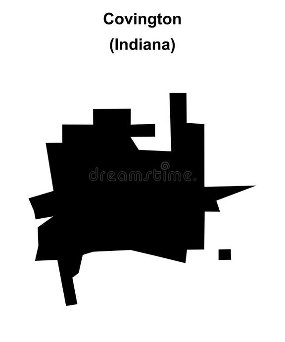 Covington outline map stock illustration. Illustration of detailed ...