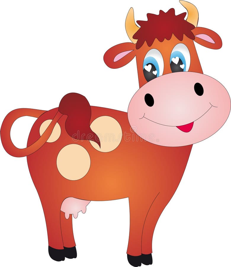 Cow Hug stock vector. Illustration of animal, smiling - 14293101