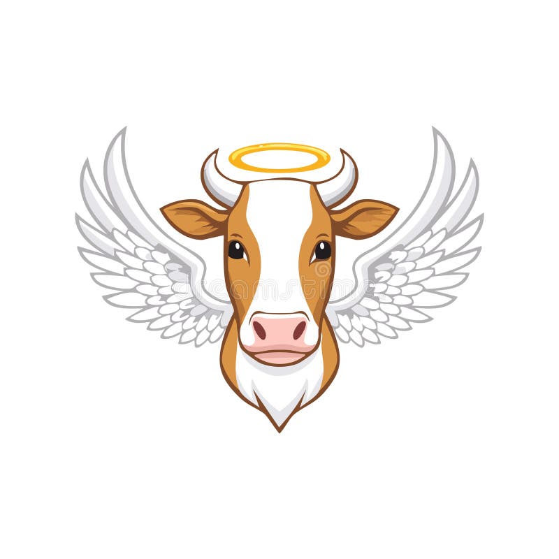 Cow with Angel Wings stock vector. Illustration of cacti - 361491290