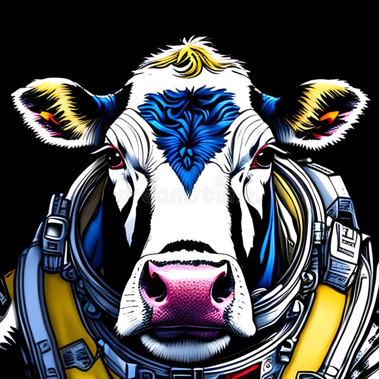 Cow astronaut stock illustration. Illustration of spacesuit - 277246950