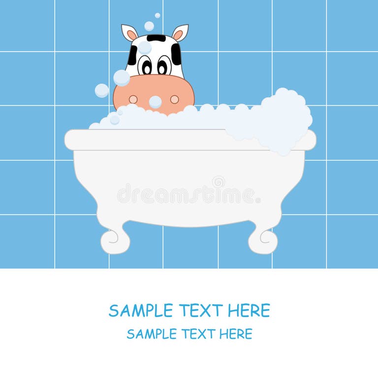 Cow bathing stock vector. Illustration of drawing, swimming - 17579559