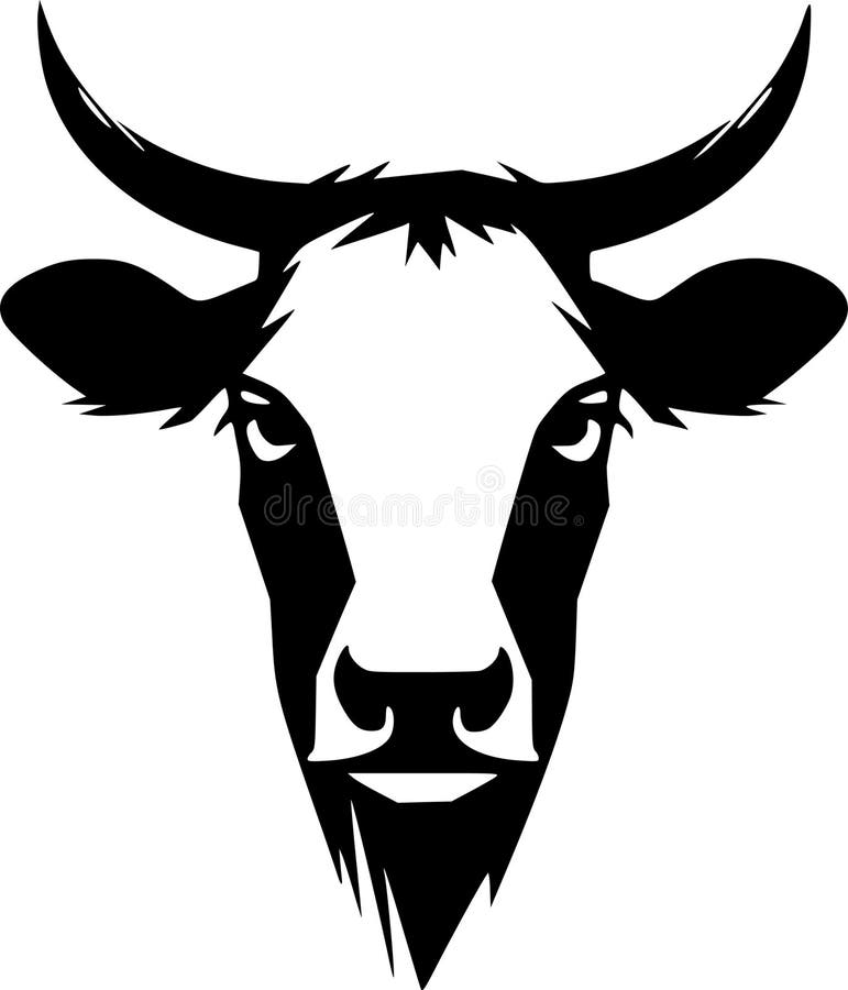 Cow - Black and White Vector Illustration Stock Vector - Illustration of drawing, bovine: 314578081
