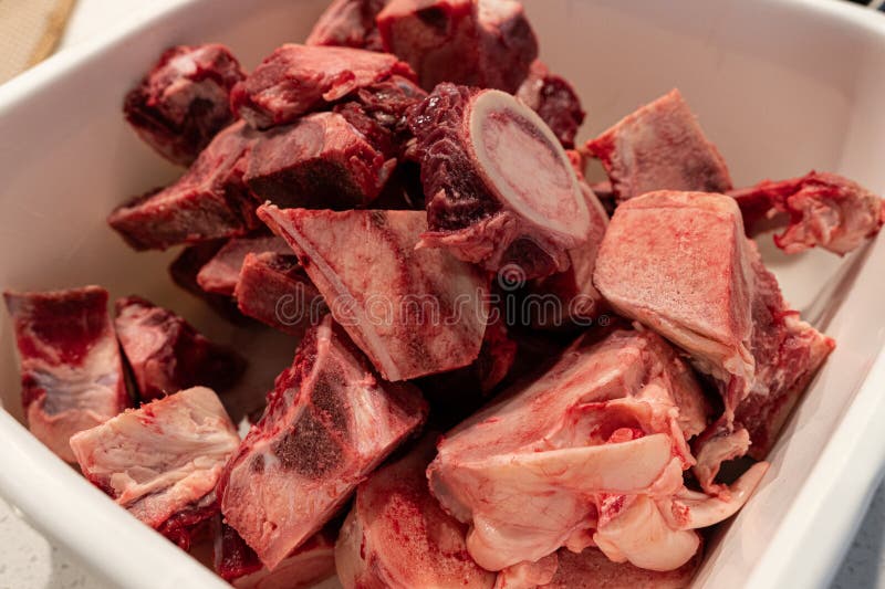 Cow Bones To Make Beef Stock with Stock Photo - Image of organic ...
