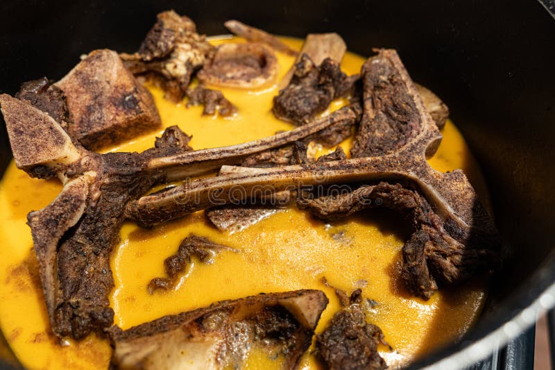 Cow Bones To Make Beef Stock with Stock Image - Image of soup ...