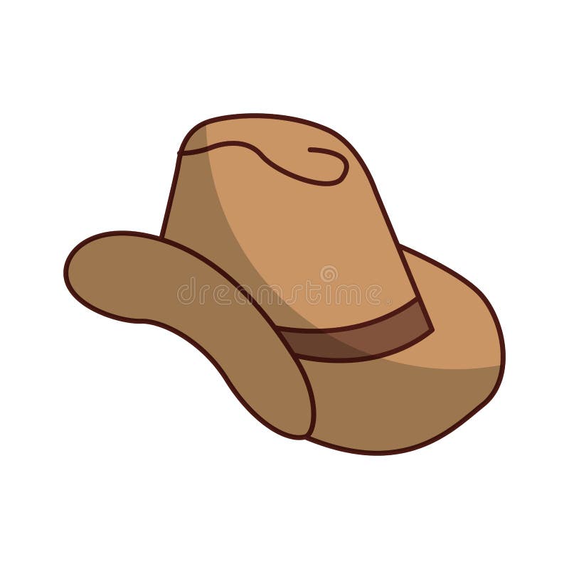 Cow boy hat isolated icon stock vector. Illustration of drawing - 86464683