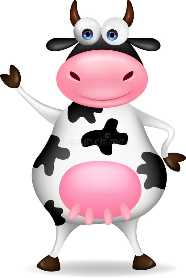Cow cartoon waving stock vector. Image of icon, mascot - 27989905