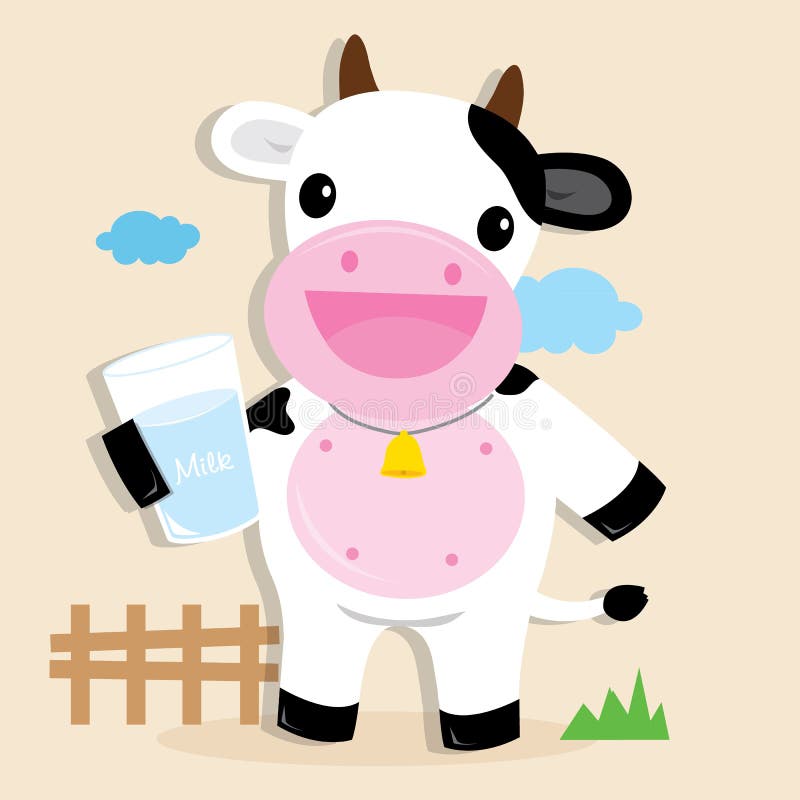 Cow Cute Character Cartoon Design Vector Stock Vector - Illustration of ...
