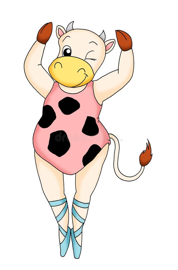 Cow dancer stock illustration. Illustration of isolated - 16848813