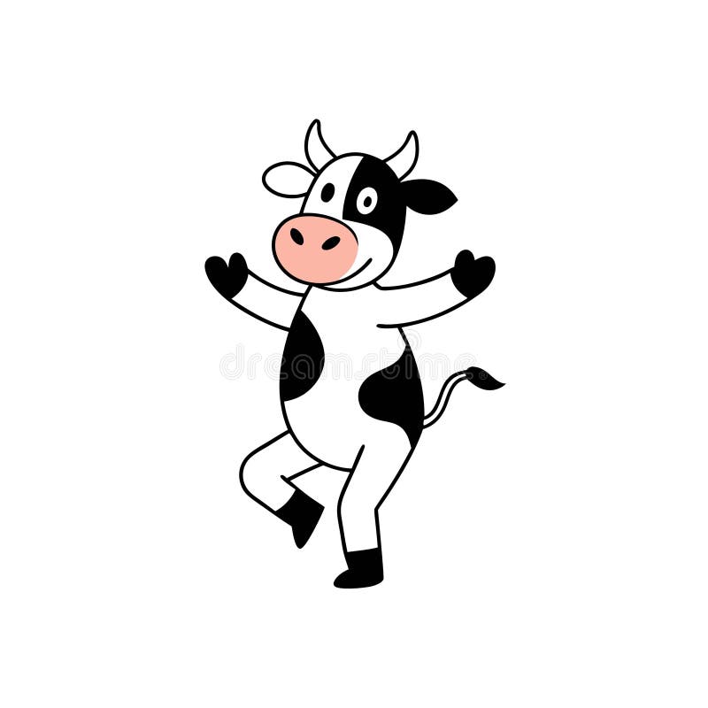 Cow dancing icon vector stock vector. Illustration of buffalo - 326418380
