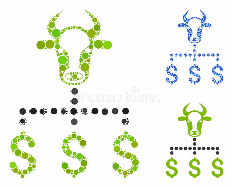 Cow Dollar Links Mosaic Icon of Spheric Items Stock Illustration ...