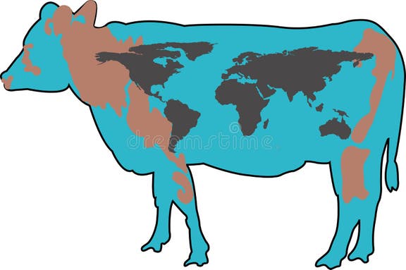 Cow Earth stock vector. Illustration of animal, white - 28370800
