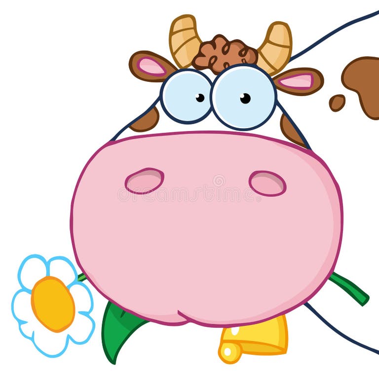 Cow eating a flower stock vector. Illustration of bovine - 19134666