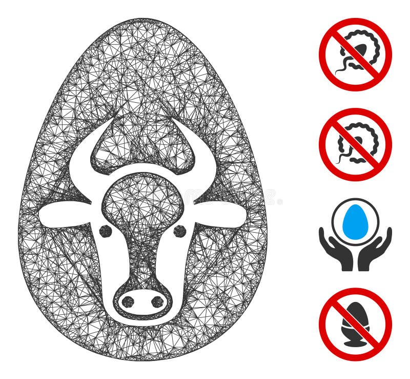 Cow Egg Web Vector Mesh Illustration Stock Illustration - Illustration ...