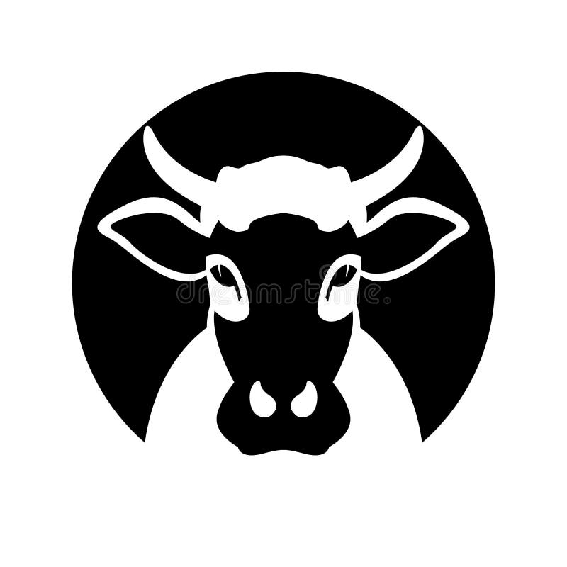 Cow Face , Front View, Vector Illustration Stock Vector - Illustration ...