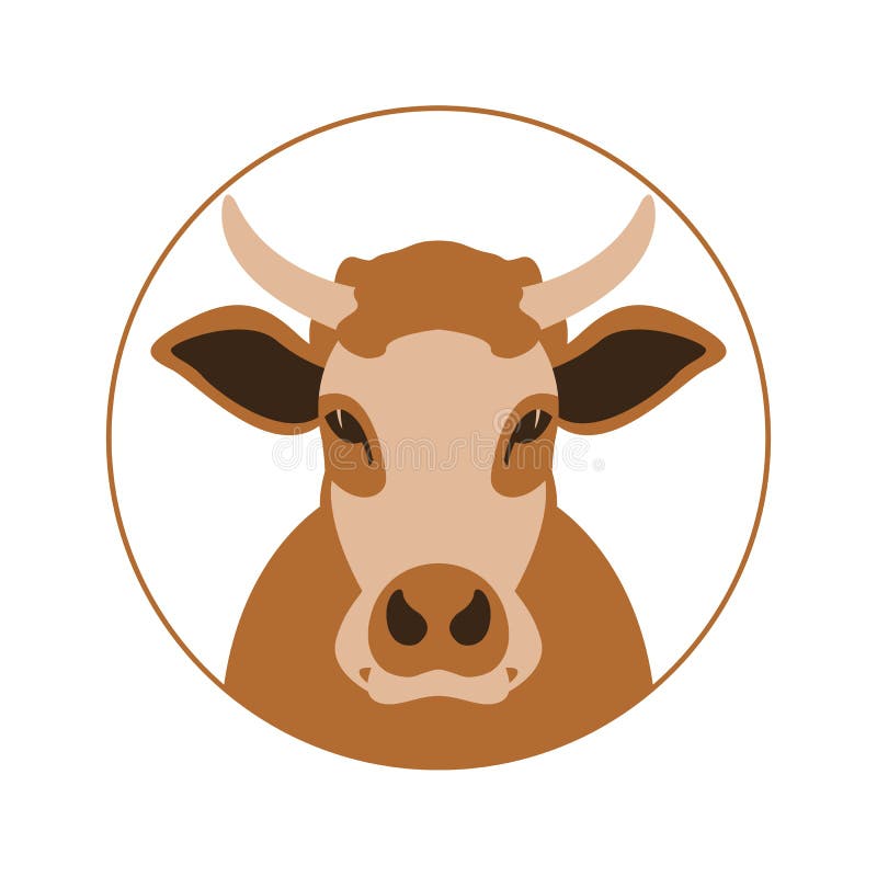 Cow Face , Front View, Vector Illustration Stock Vector - Illustration ...