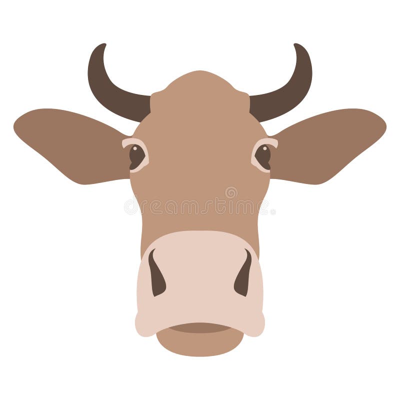 Calf Cow Face Vector Illustration Flat Style Front Stock Vector ... Calf Cow Face Vector Illustration Flat Style Front Stock Vector ...