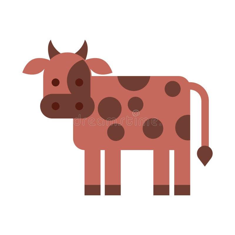 Cow farm isolated icon stock vector. Illustration of isolated - 95262758