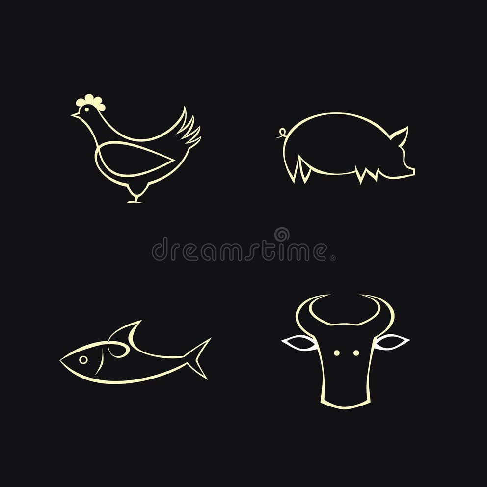 Cow Fish Chicken Pig Stock Illustrations – 1,417 Cow Fish Chicken Pig ...