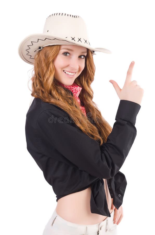 La Cow Girl Retient Le Lasso Photo Stock Image Du Foin Brillamment