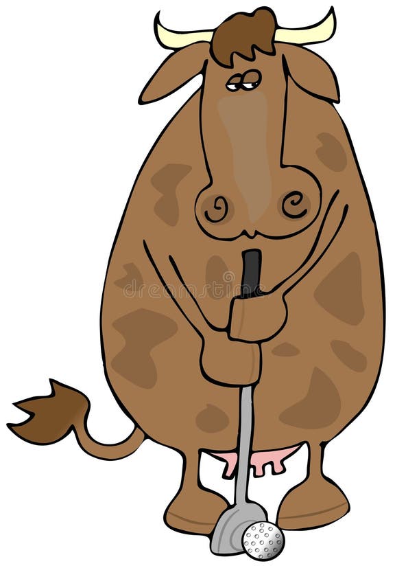 Cow Golf stock illustration. Illustration of udder, club - 6084648