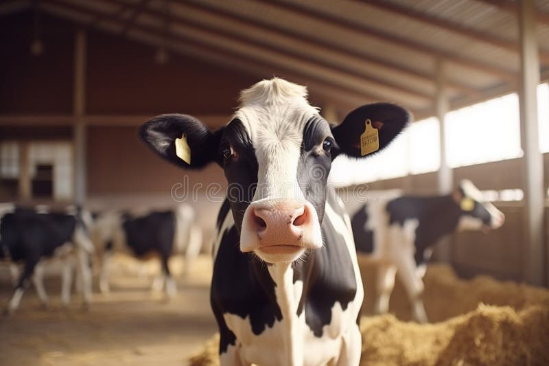 Cow Head Close Up on a Farm Stock Photo - Image of nature, looking ...