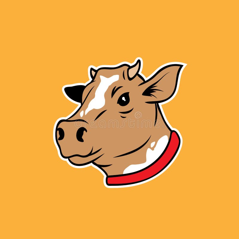 Cow Head Emblem Logo Label. Vector Illustration Stock Illustration ...