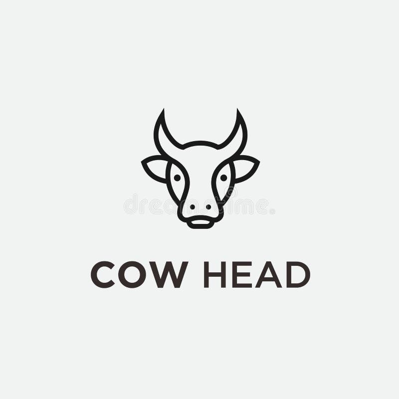 Cow Head Logo Or Cow Vector Stock Vector Illustration Of Sketch