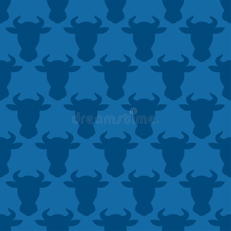 Cow Head Silhouette Seamless Pattern for Design Stock Vector ...