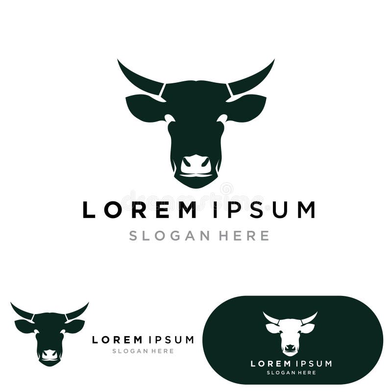 Cow Head Symbols and Logo Vector Template Stock Vector - Illustration ...