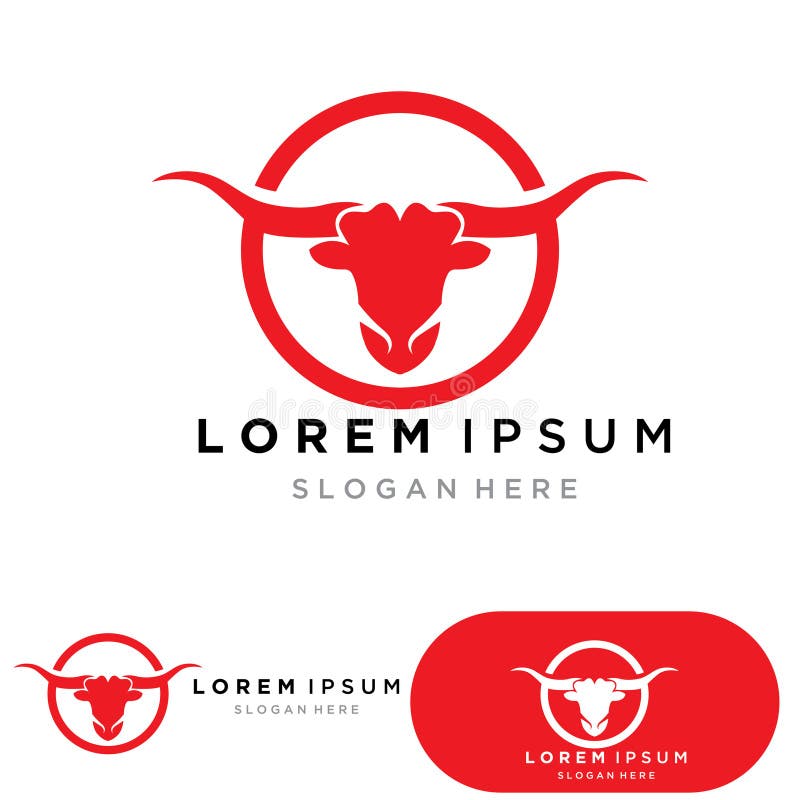 Cow Head Symbols and Logo Vector Template Stock Vector - Illustration ...