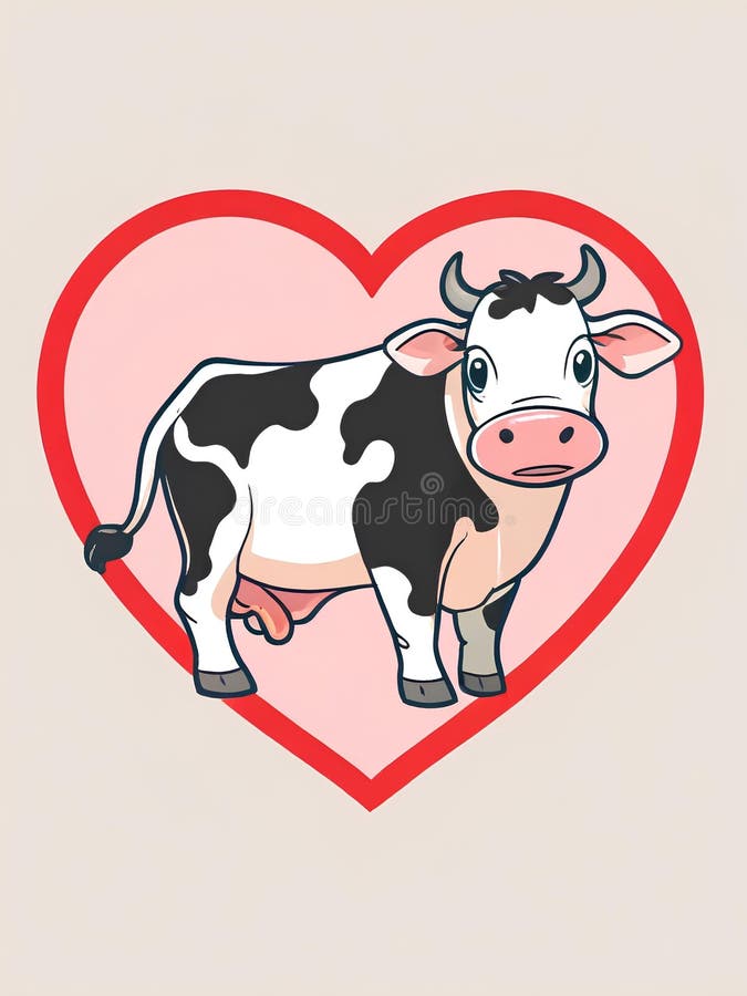 Cow Heart Image White Background Created with AI Stock Illustration ...