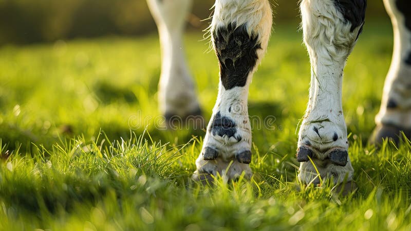 Close Up of Cow Hooves in Grass Stock Illustration - Illustration of ...
