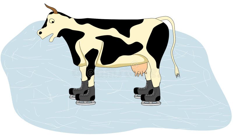 Cow on Ice stock vector. Illustration of cattle, domestic - 8057087