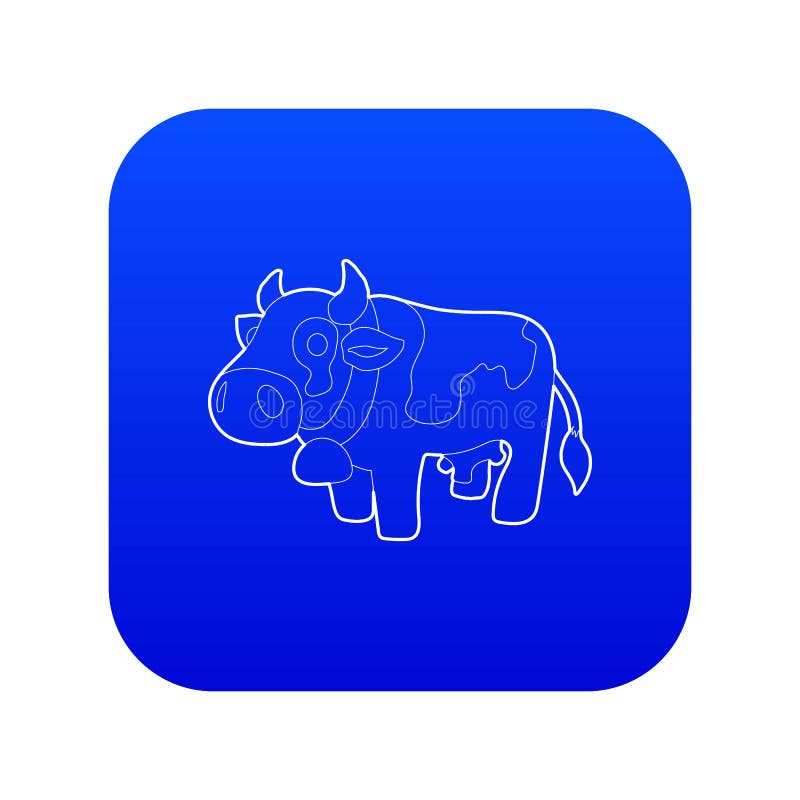 Cow icon blue vector stock vector. Illustration of logo - 154724421