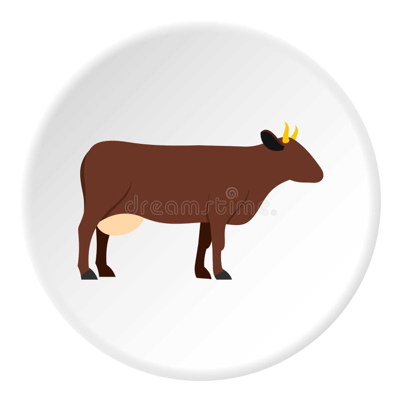 Cow icon circle stock vector. Illustration of calf, symbol - 95329170
