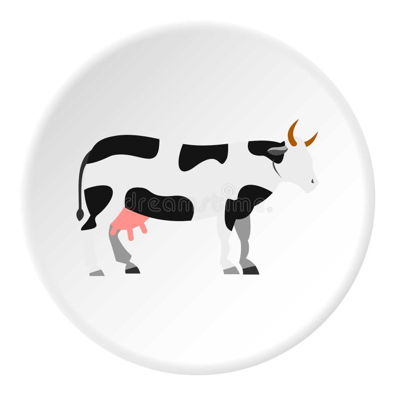 Cow icon circle stock vector. Illustration of bull, milky - 108597175