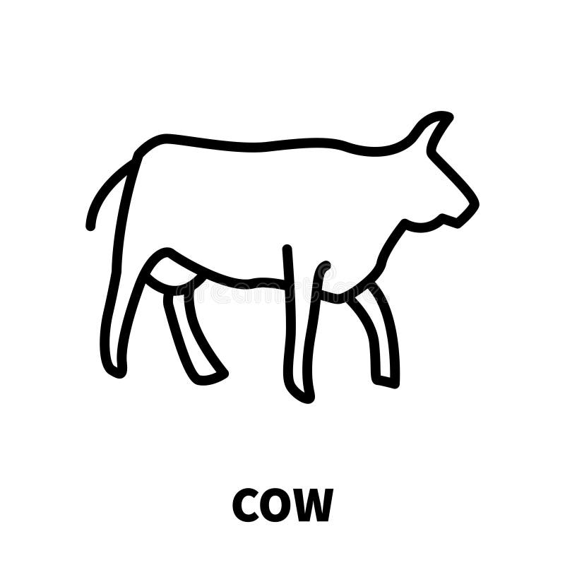 Cow Icon or Logo in Modern Line Style Stock Vector - Illustration of ...