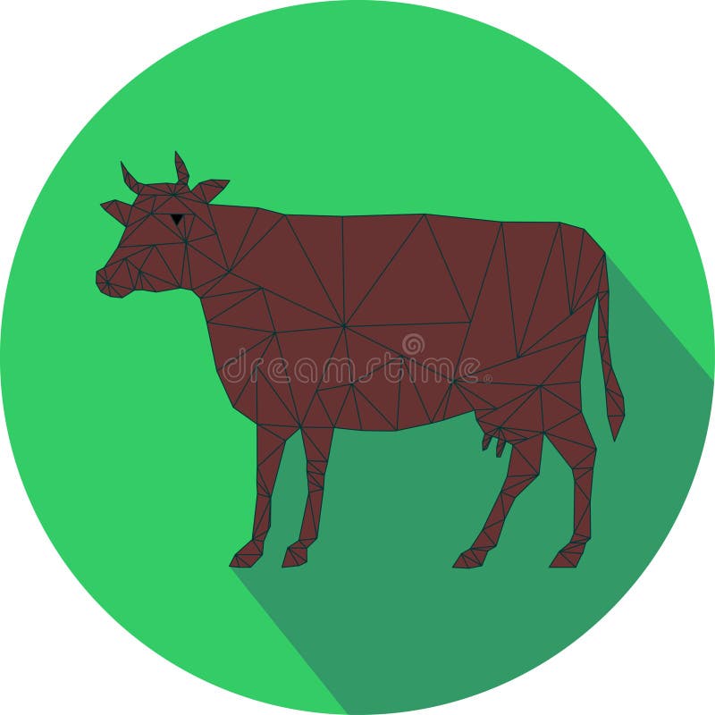 Cow Icon in Modern Flat Style for Web Stock Vector - Illustration of ...