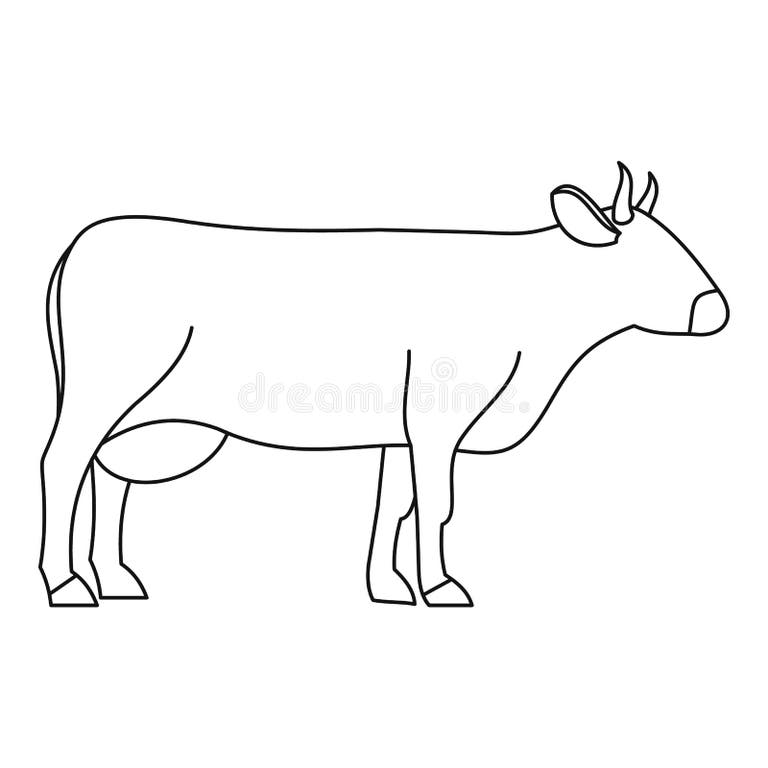 Cow icon, outline style stock vector. Illustration of meat - 86385136